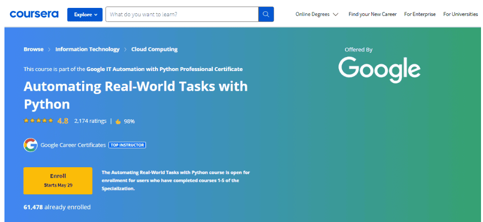 Google IT Automation Python Professional Certificate Review