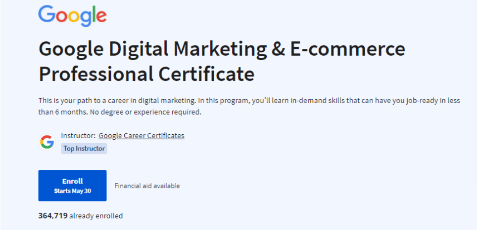 Google Digital Marketing & E-commerce Professional Certificate Review 2025
