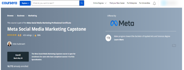 Meta Social Media Marketing Professional Certificate Review 2025