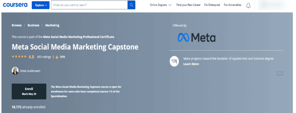 Meta Social Media Marketing Professional Certificate Review 2025